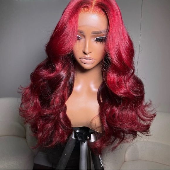 Hair Cherry Red Unit Constructed With 6x6 Closure Unit Using Raw Cambodian Wavy Hair Poshmark